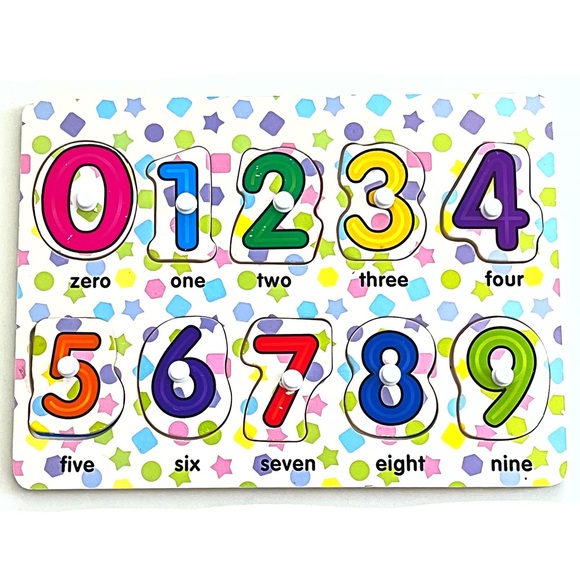 Real Wood Toys | Toys | Vintage Wooden Numbers 9 Puzzle | Poshmark